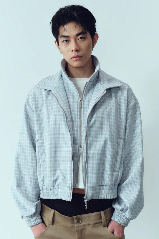 Checkered double-layer collar short jacket / kadakada（カダカダ）通販 店舗 / 渋谷 ...